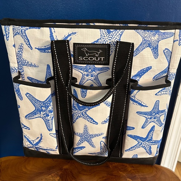 Scout | Bags | Scout Pocket Rocket Blue White Starfish Pattern Tote Bag ...